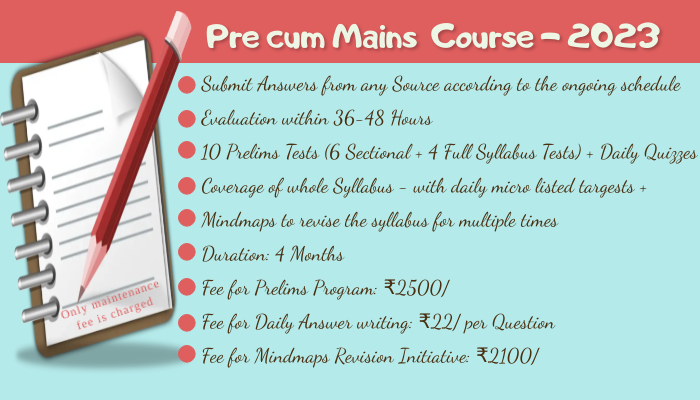 Pre cum Mains Course - 2023