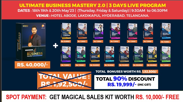 Ultimate Business Mastery - 3 Days Live Workshop