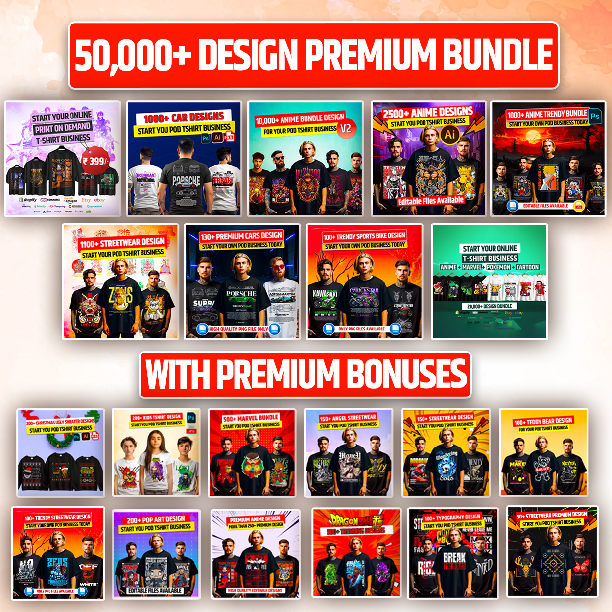 50,000+ Premium Design Bundle for Your POD Business